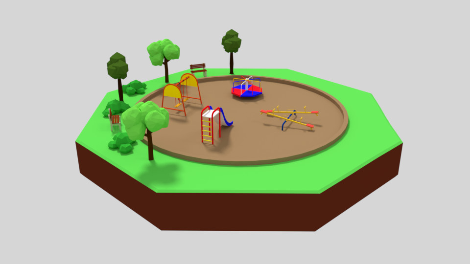 ArtStation - Low Poly Cartoon Playground Scene | Resources