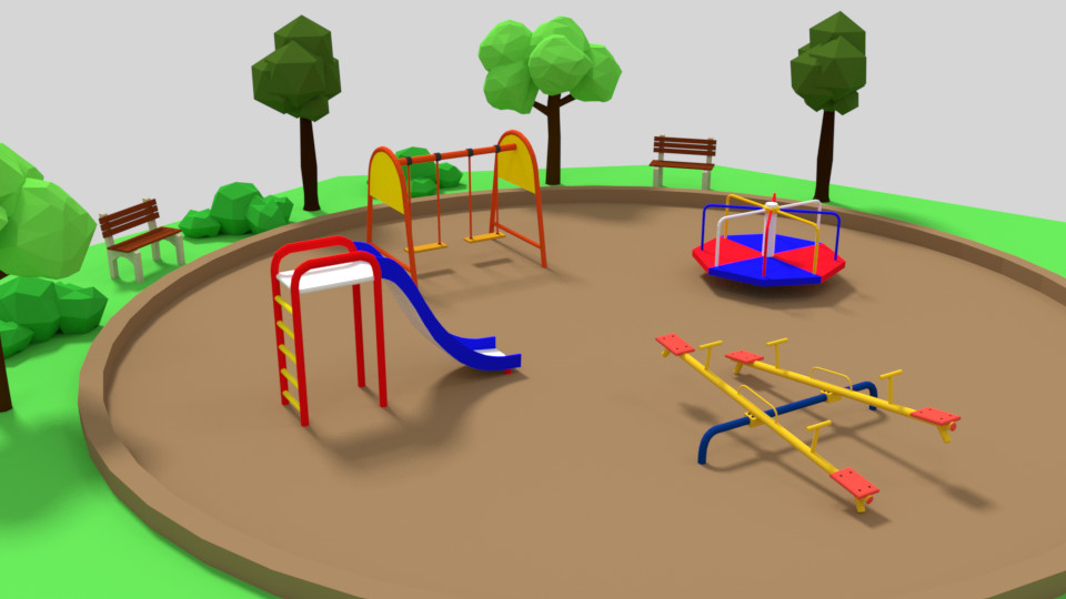 ArtStation - Low Poly Cartoon Playground Scene | Resources