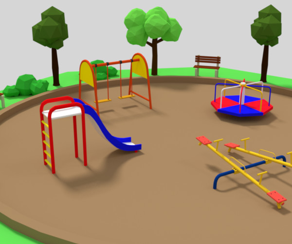 ArtStation - Low Poly Cartoon Playground Scene | Resources