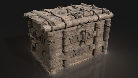 ArtStation - Medieval Wooden Treasure Chest Box Locker Viking Dungeon ...