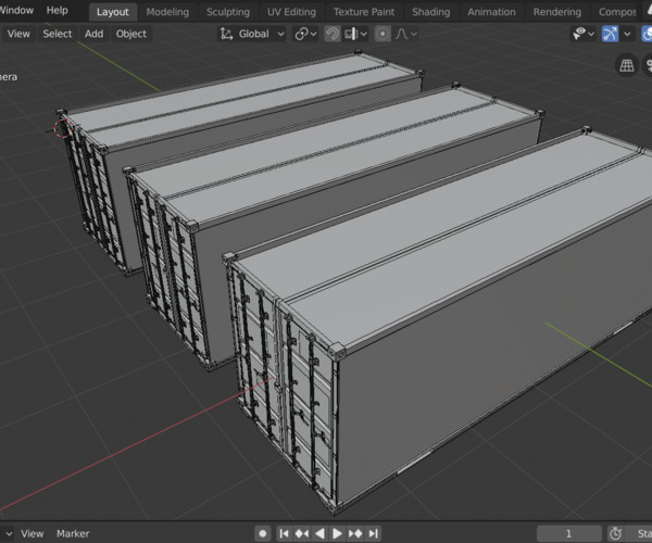 ArtStation - Shipping containers 3D model | Resources