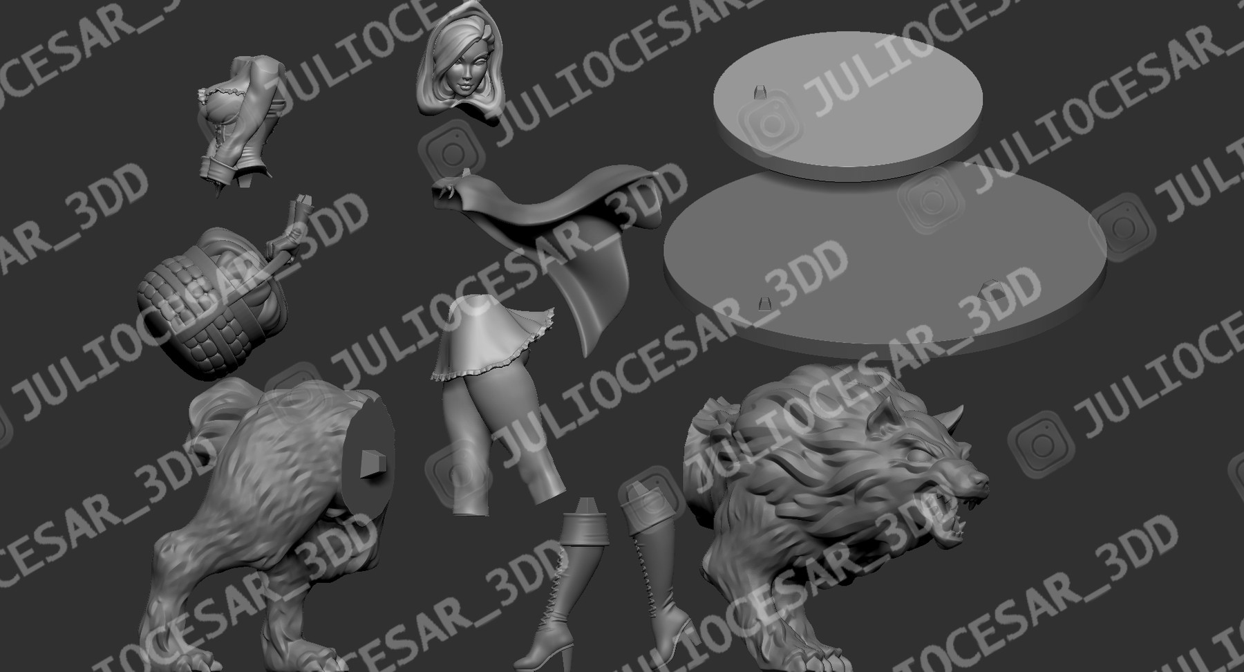 ArtStation - Little Red Riding Hood 3D print model | Game Assets