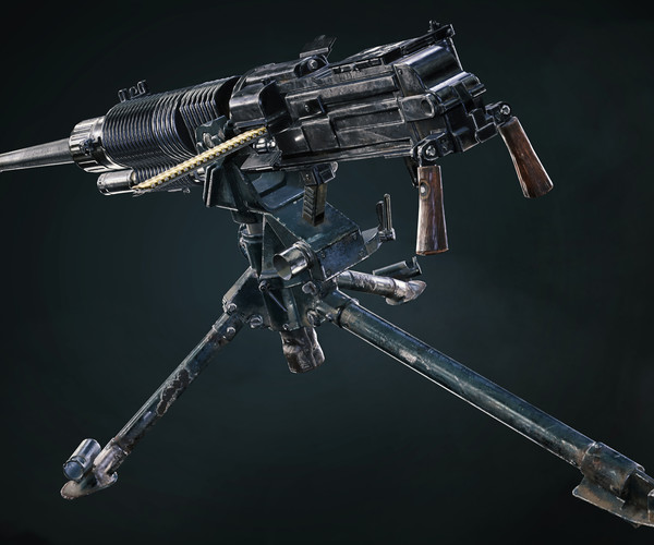 ArtStation - Type 92 Heavy Machine Gun - Game Ready | Game Assets