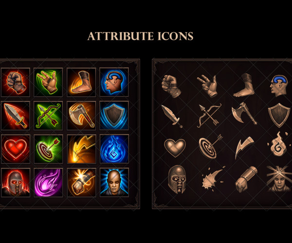 ArtStation - Attribute Icons | Game Assets