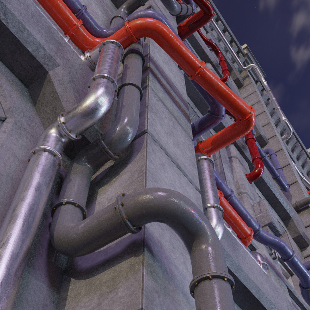 ArtStation - Cyberpunk Piped Building (FBX,Blend) | Resources