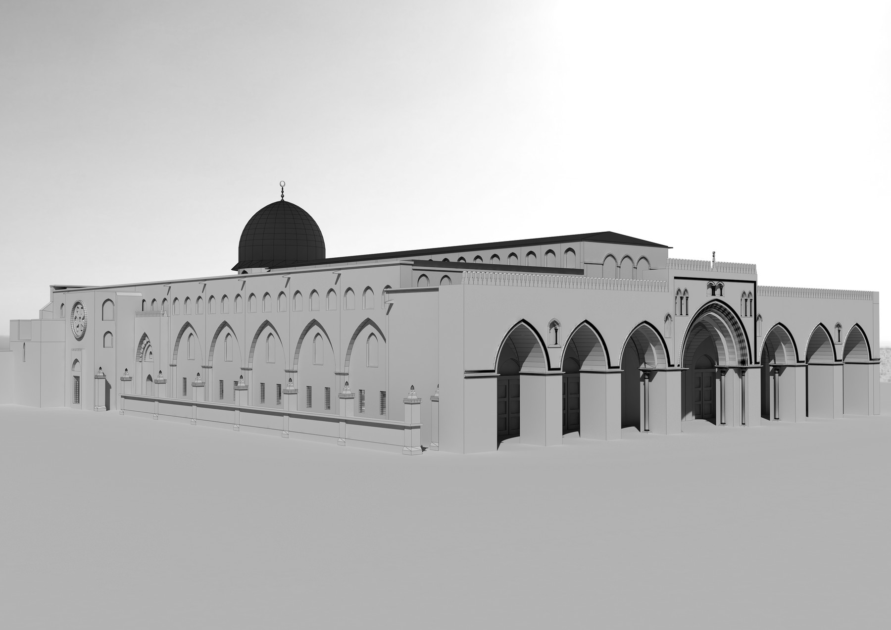 ArtStation - Al-Aqsa Mosque interior- exterior 3ds max vray model ...