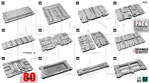 ArtStation - Sci-fi floor Panels KitBash 50 assets | Game Assets
