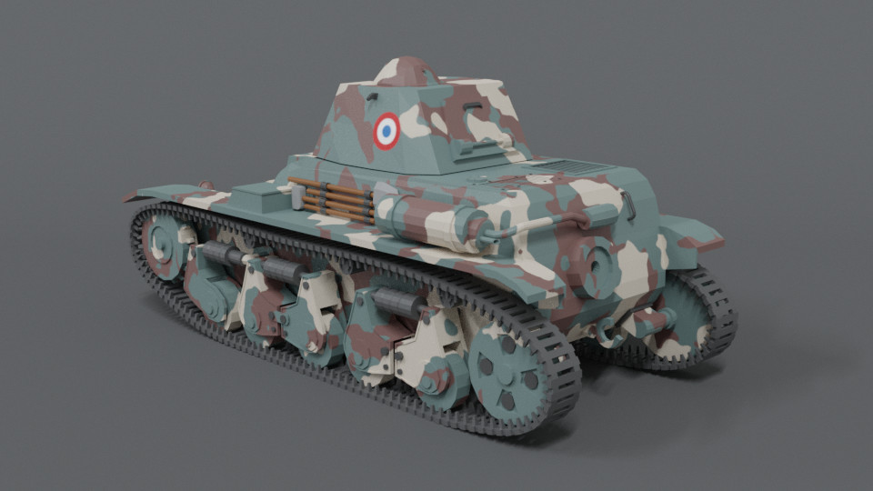 ArtStation - Low Poly Cartoon Renault R35 Tank | Resources