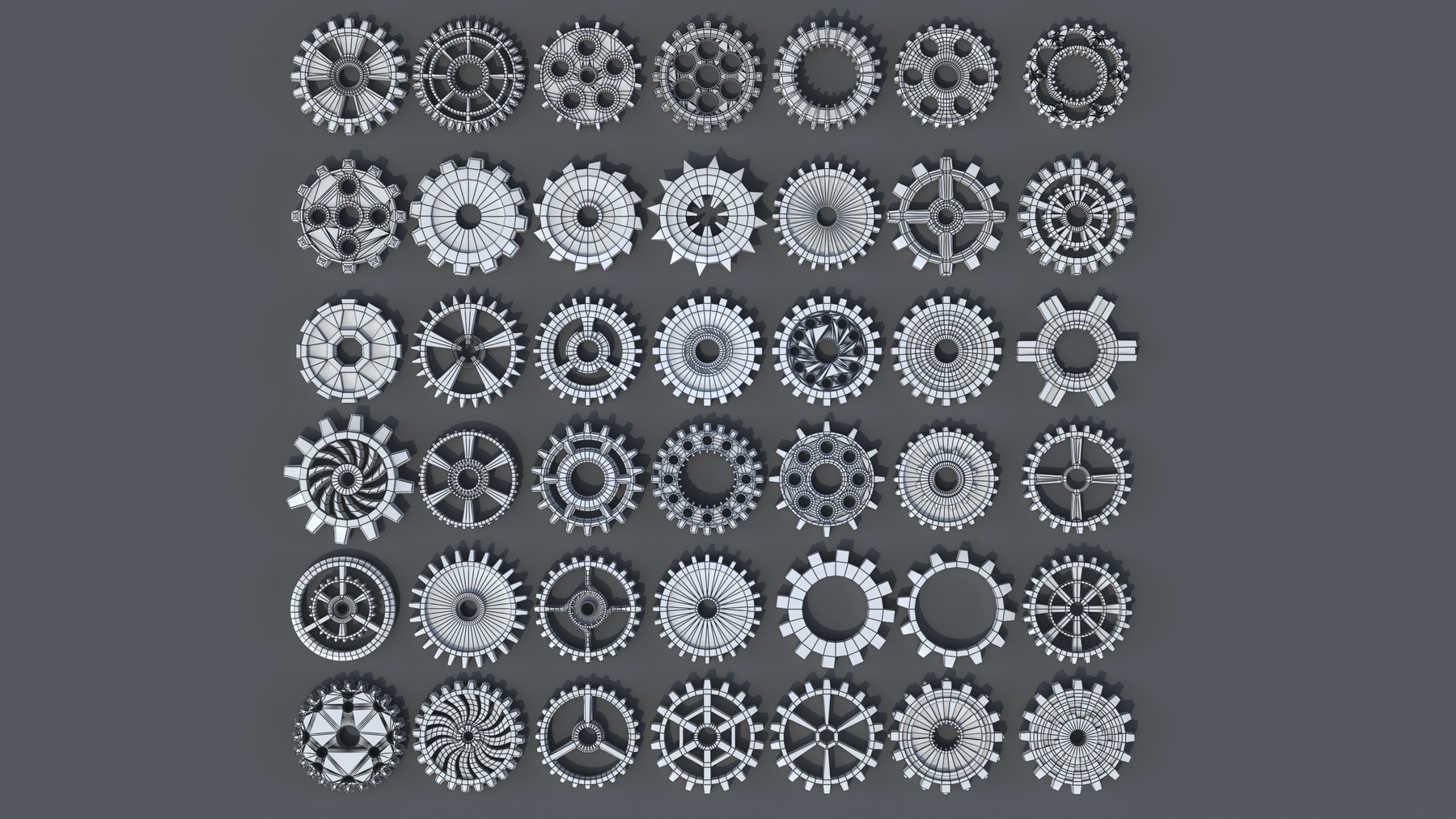 ArtStation - 42 low poly gears | Resources