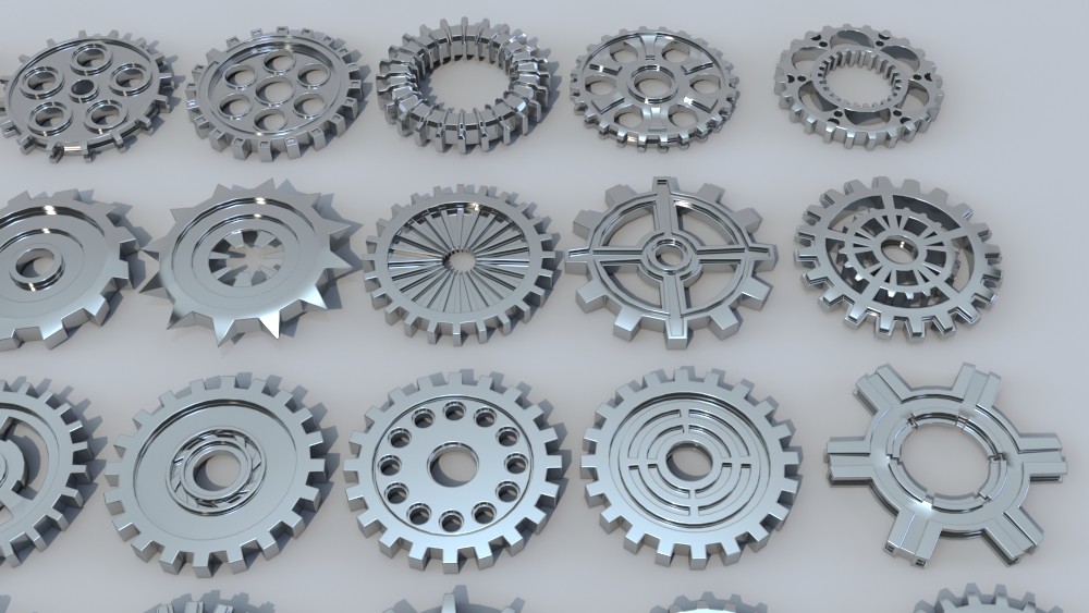 ArtStation - 42 low poly gears | Resources