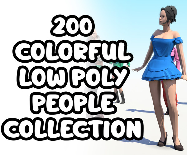 ArtStation - 200 Colorful Low Poly People Collection | Resources