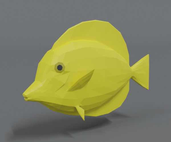 ArtStation - Low Poly Cartoon Yellow Tang Fish | Game Assets