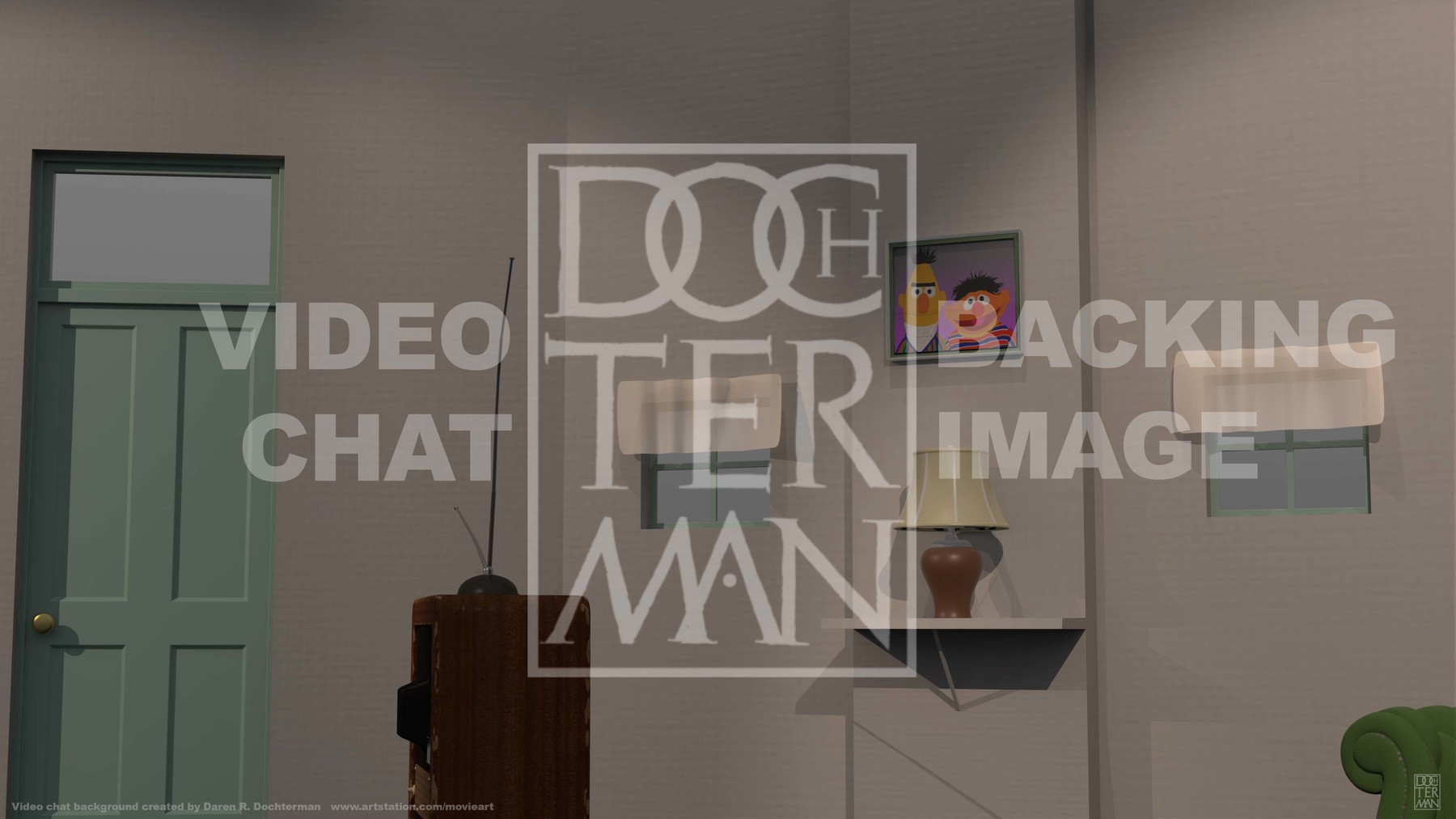 ArtStation - Video Chat Background - Puppet Apartment 02 | Artworks