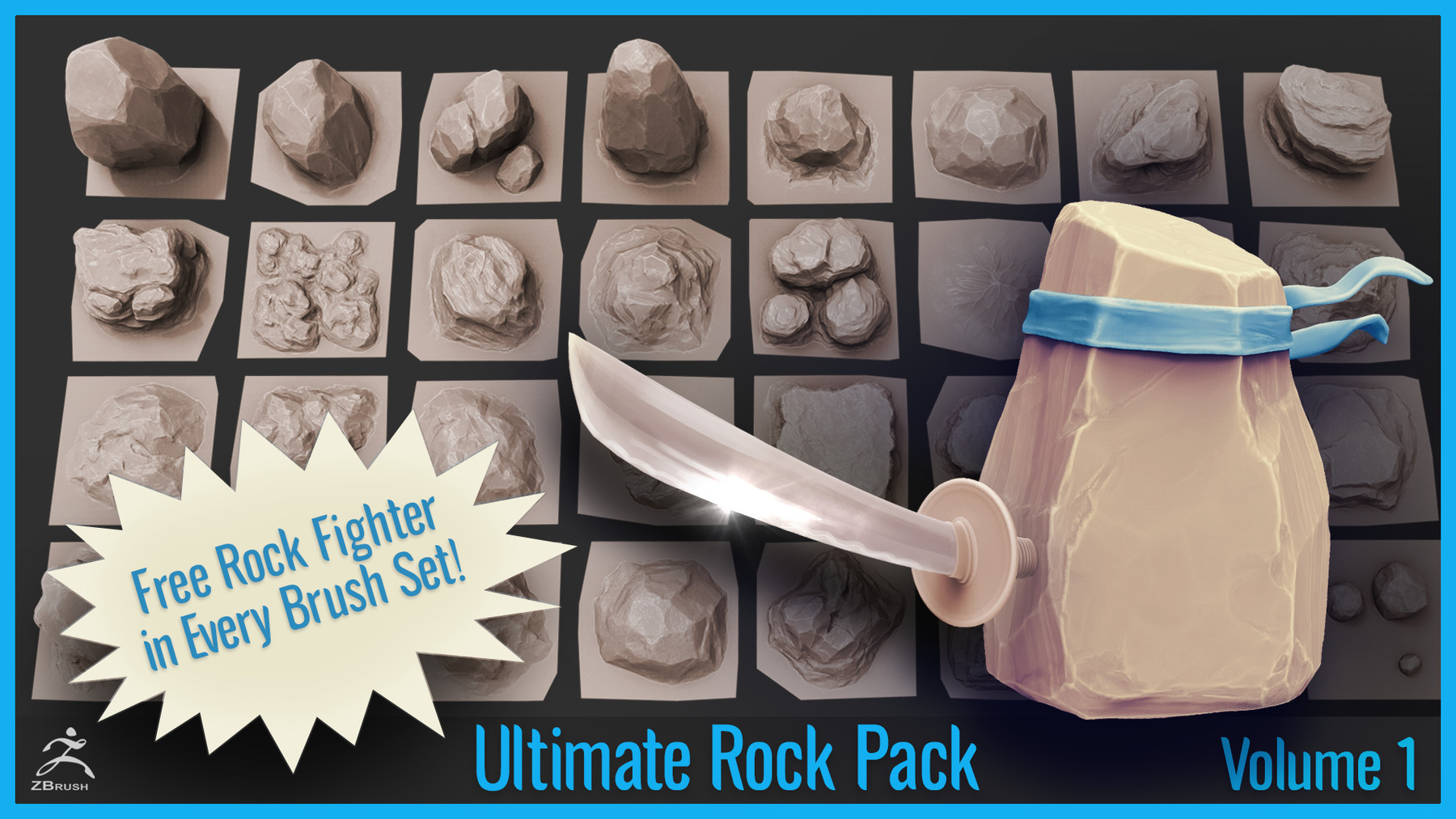 ArtStation - Ultimate Rock Pack Volume 1 | Brushes