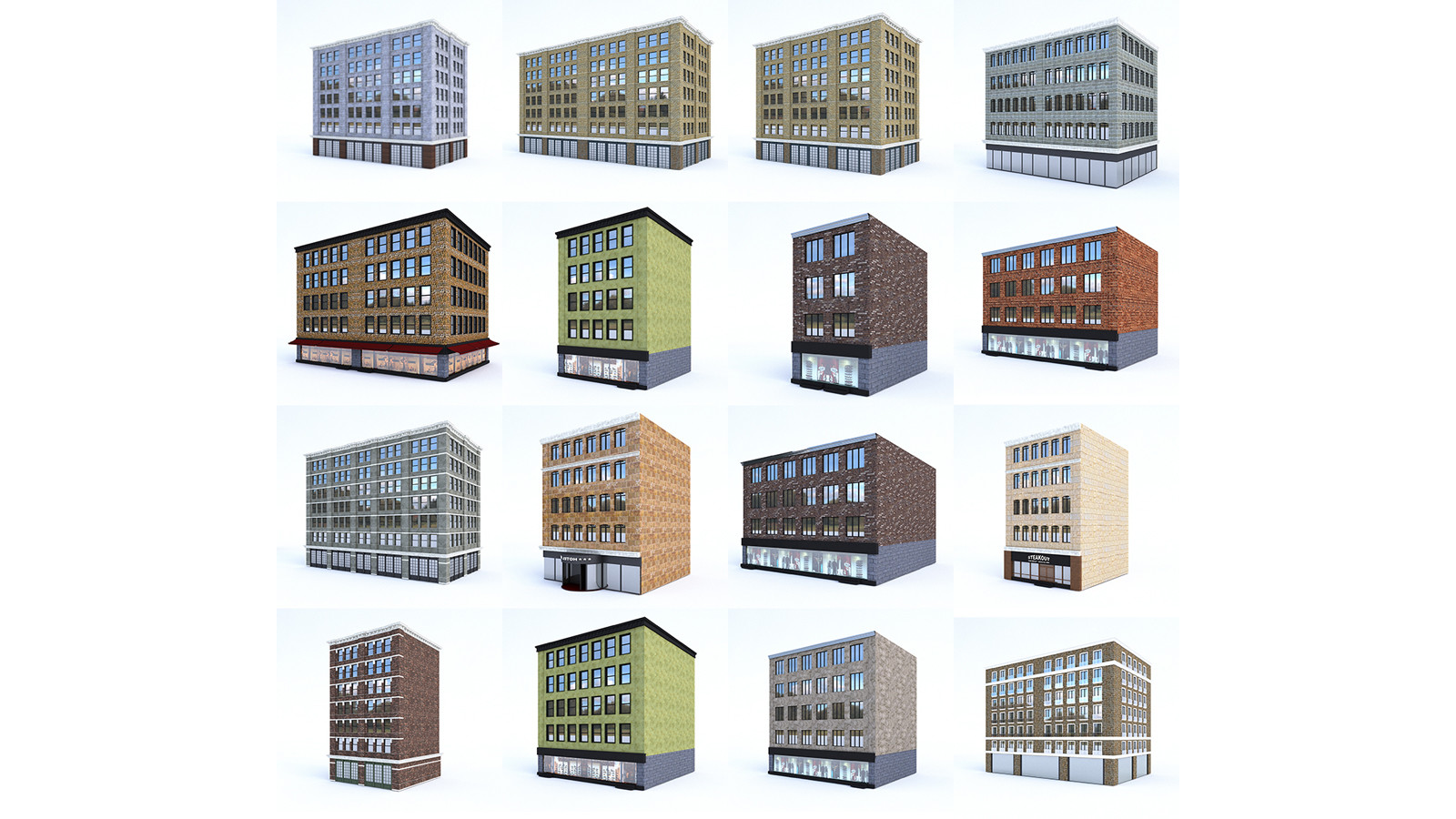 ArtStation - 3D Buildings City Set | Resources