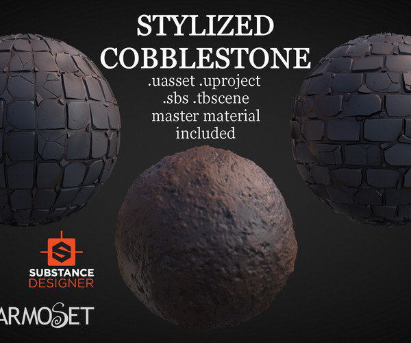 ArtStation - Stylized Cobblestone Material Pack | Game Assets