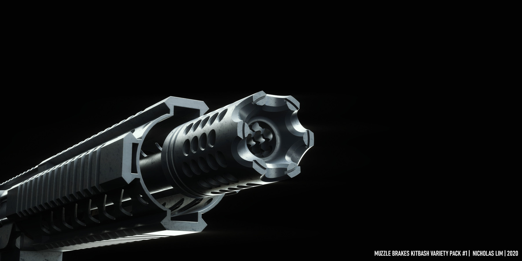 ArtStation - Rifle Muzzle Brakes - Kitbash Variety Pack 01 | Resources