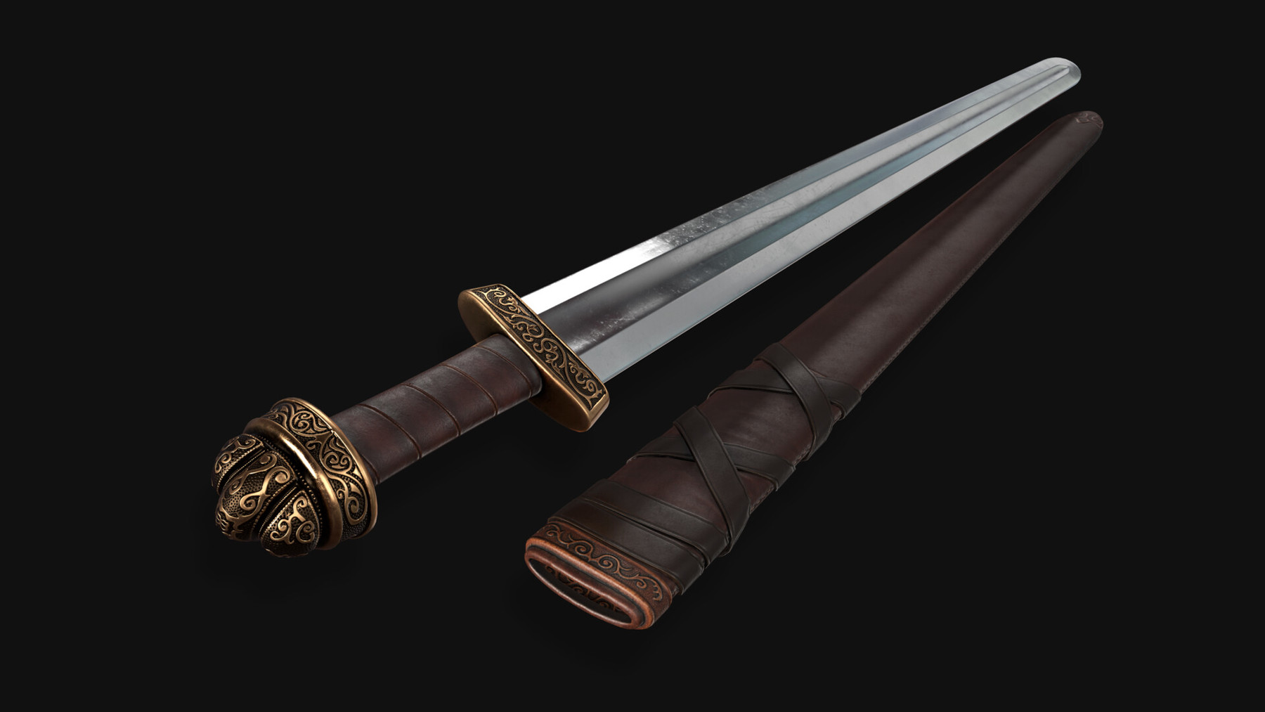 ArtStation - Medieval Carolingian Sword [Lowpoly] | Game Assets