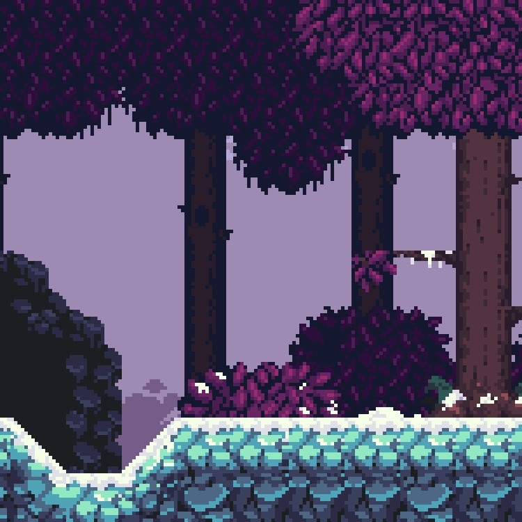 ArtStation - Frozen Forest Pixel Art Tileset | Game Assets