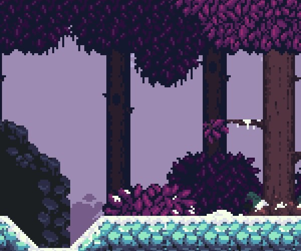 ArtStation - Frozen Forest Pixel Art Tileset | Game Assets