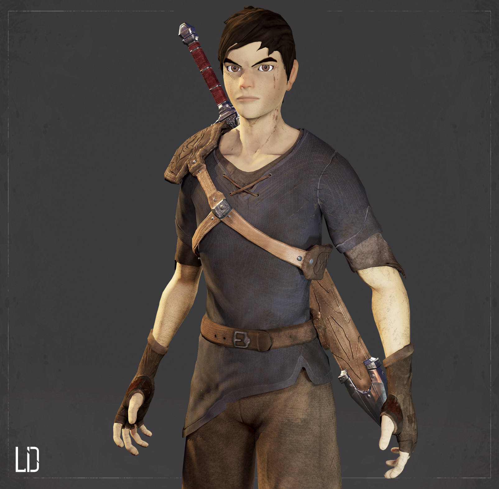 ArtStation - Young Warrior - Ver1 - Ready to Game - Low Poly - 3D Model ...
