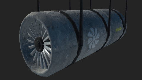ArtStation - Tunnel Ventilation Fan Model - Low Poly Model | Game Assets