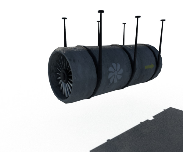ArtStation - Tunnel Ventilation Fan Model - Low Poly Model | Game Assets