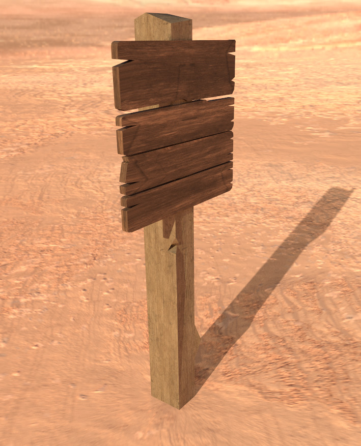 ArtStation - Old Road Sign 3 - Low Poly Sign Model | Game Assets