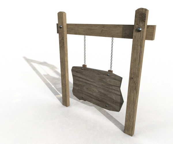 ArtStation - Old Road Sign 5 - Low Poly Sign Model | Game Assets