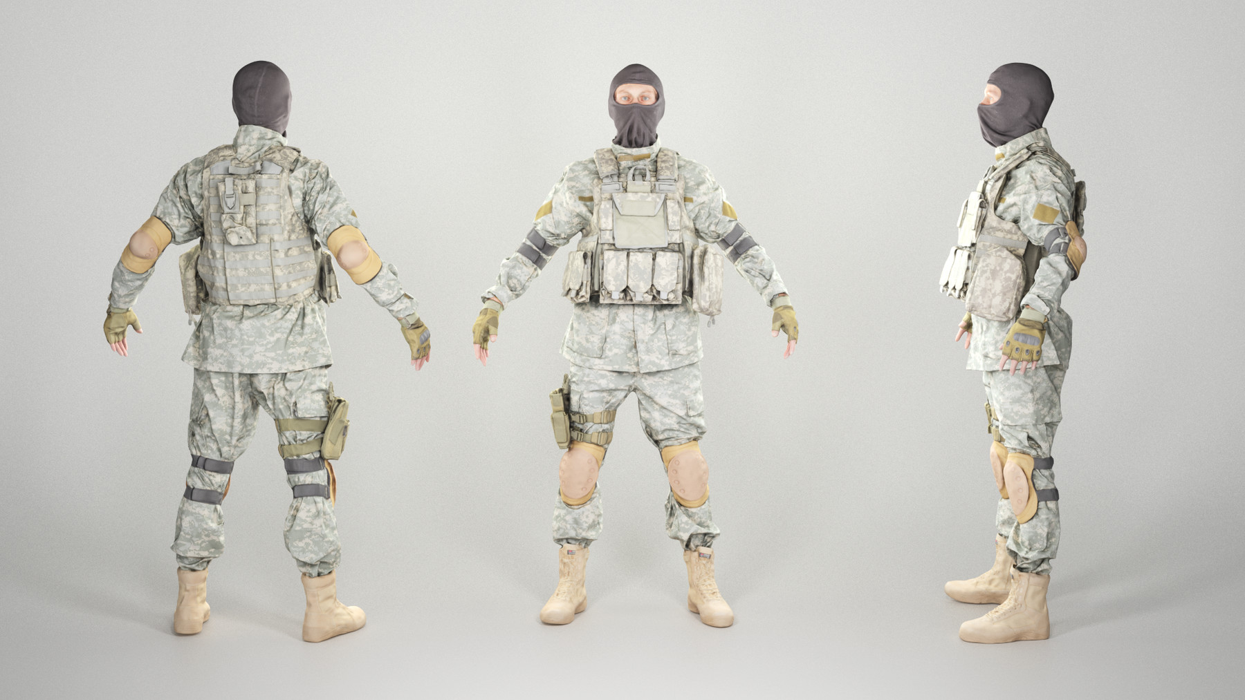 ArtStation - Military man in balaclava 130 | Game Assets