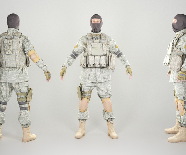 ArtStation - Military man in balaclava 130 | Game Assets