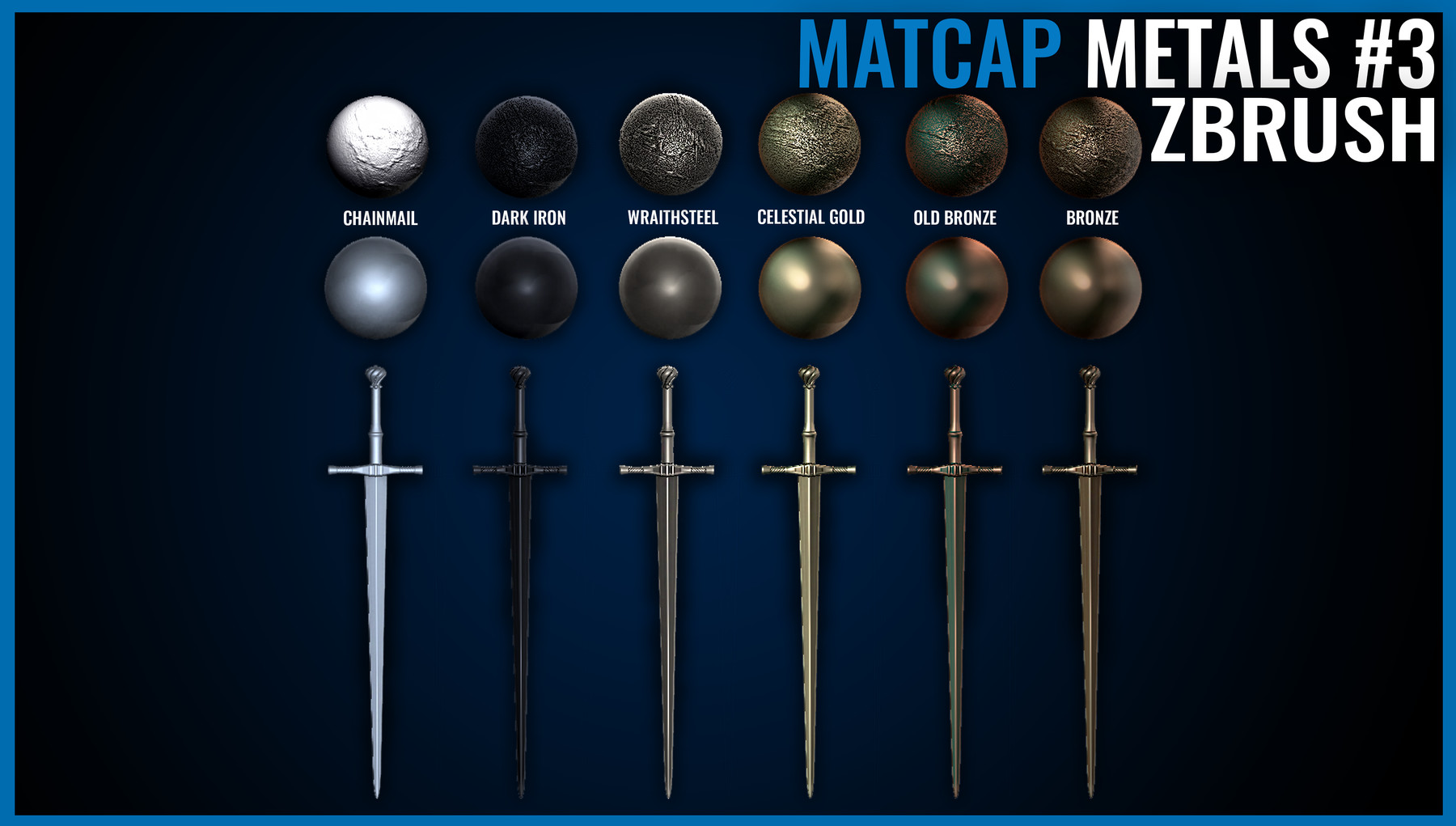 ArtStation - Metal Matcap Pack - Zbrush Matcaps 3 | Brushes