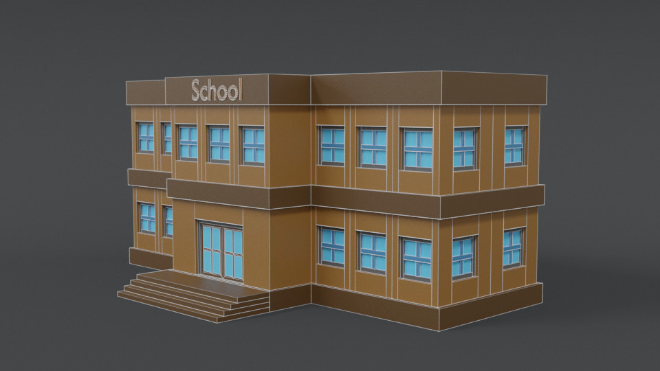 ArtStation - Low Poly Cartoon School | Game Assets