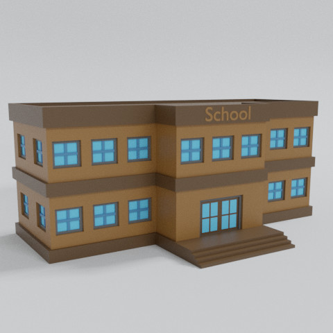 ArtStation - Low Poly Cartoon School | Game Assets