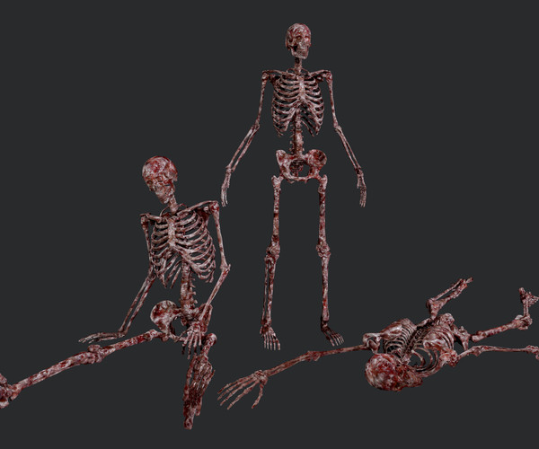 ArtStation - 10 Bloody Horror Skeletons | Game Assets