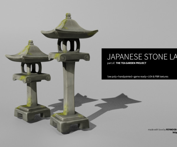 ArtStation - Japanese Stone Lantern - LowPoly, Handpainted, UE4 Ready ...