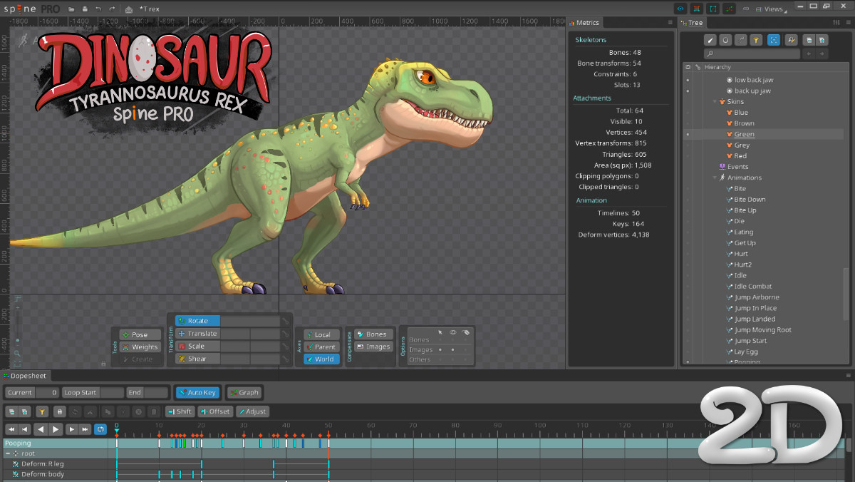 ArtStation - 2D Dinosaur-T Rex Character (Spine) | Game Assets