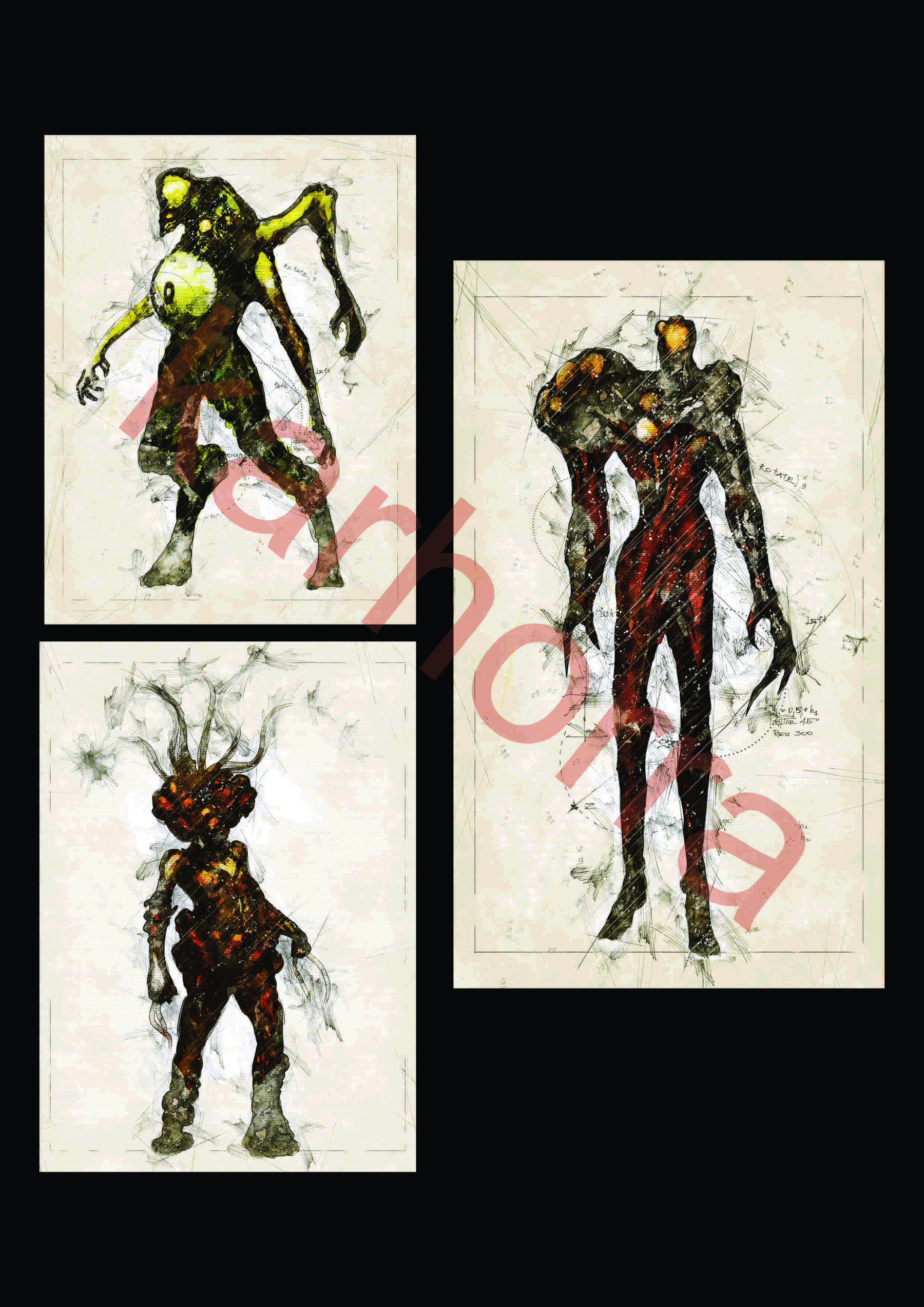 ArtStation - HORRORS – a pack of monster illustrations | Game Assets