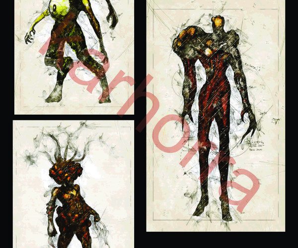 ArtStation - HORRORS – a pack of monster illustrations | Game Assets