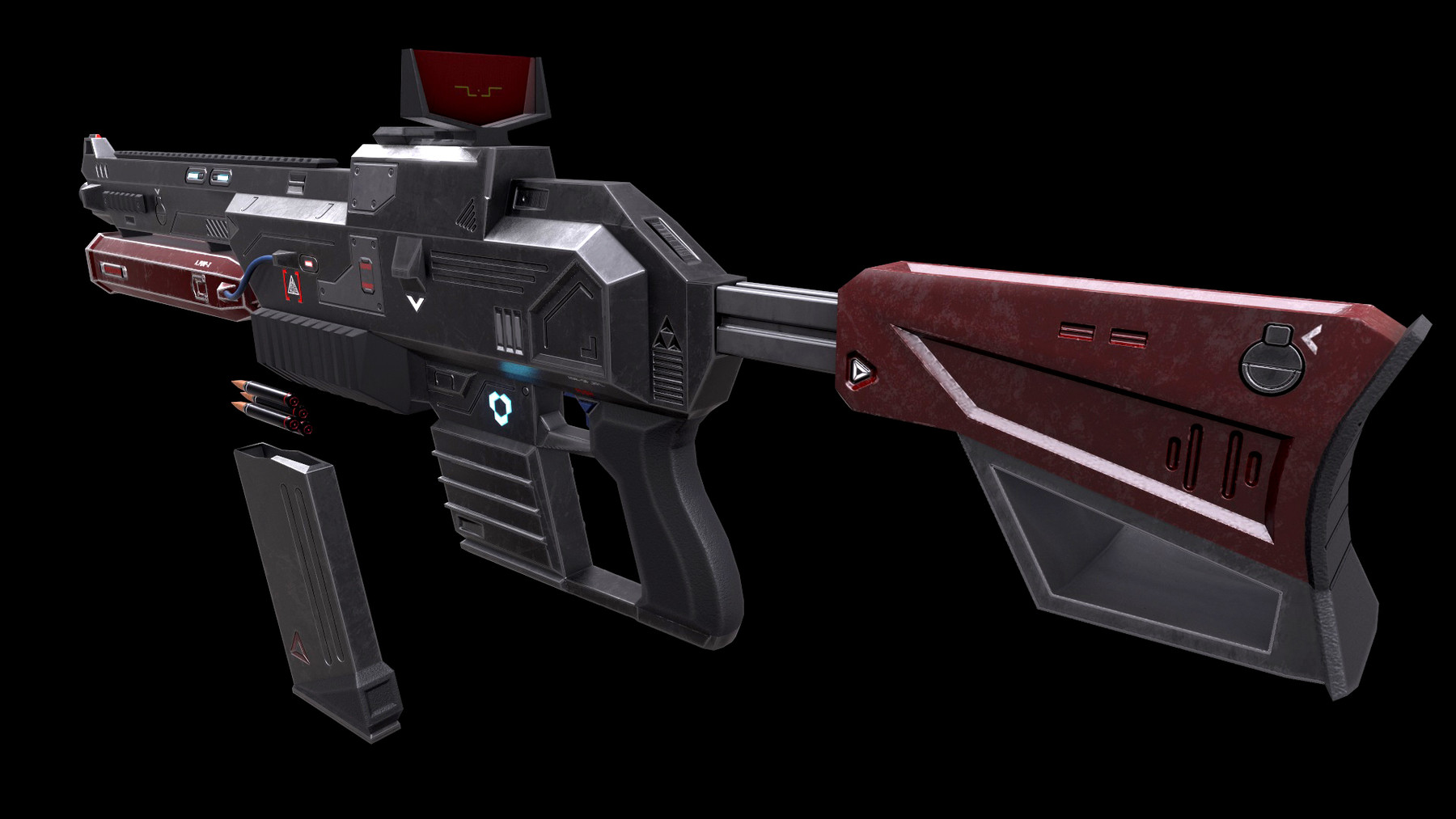 ArtStation - Sci-fi Rifle (Magazine, Bullets, Triger, Eject Button ...