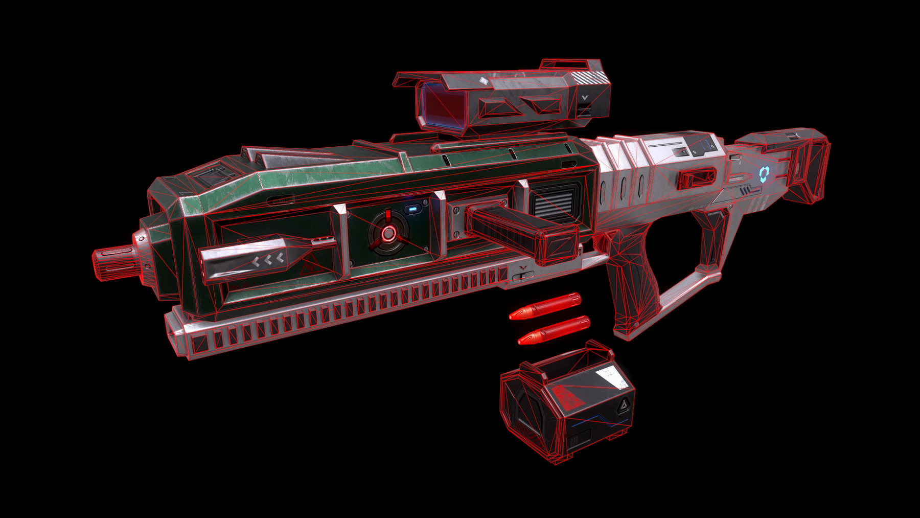 ArtStation - Sci-fi Heavy Machine Gun (Scope, Magazine, Bullets, Triger, Eject Button Included ...