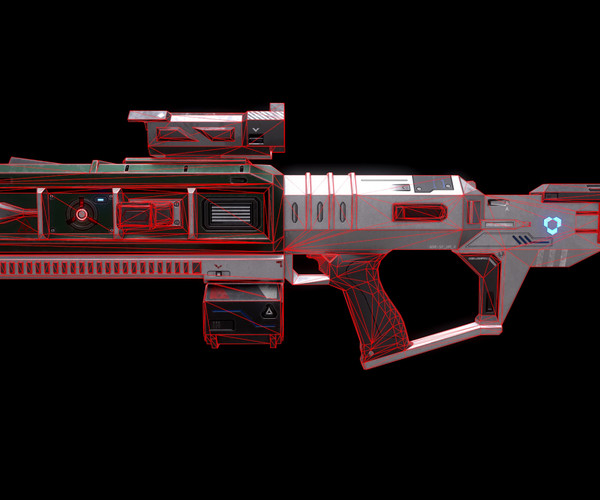 ArtStation - Sci-fi Heavy Machine Gun (Scope, Magazine, Bullets, Triger ...