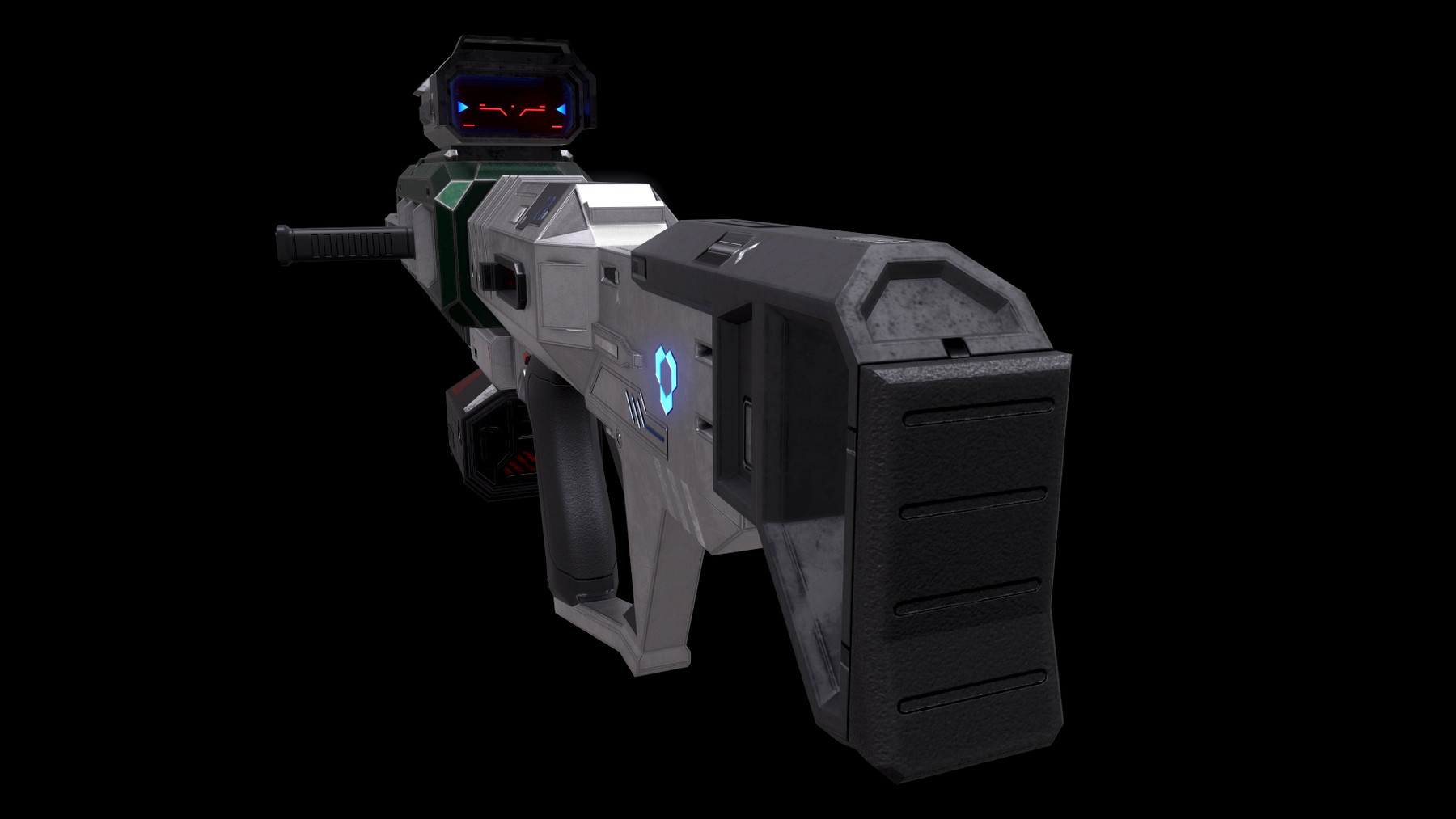 ArtStation - Sci-fi Heavy Machine Gun (Scope, Magazine, Bullets, Triger ...