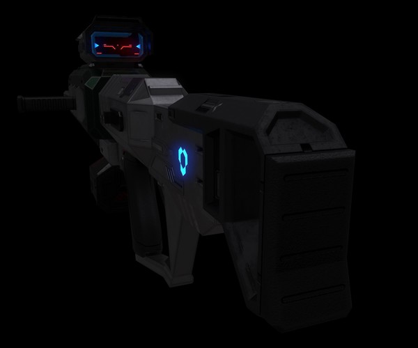 ArtStation - Sci-fi Heavy Machine Gun (Scope, Magazine, Bullets, Triger ...