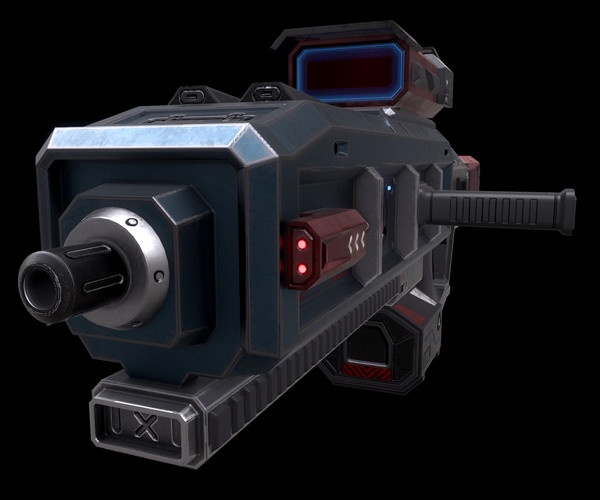 ArtStation - Sci-fi Heavy Machine Gun (Scope, Magazine, Bullets, Triger ...