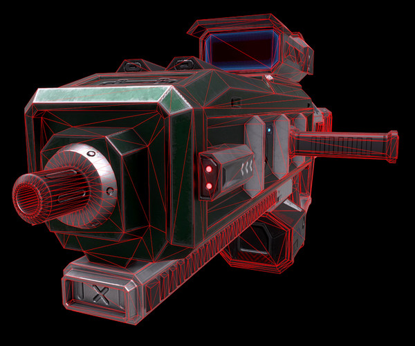 ArtStation - Sci-fi Heavy Machine Gun (Scope, Magazine, Bullets, Triger ...