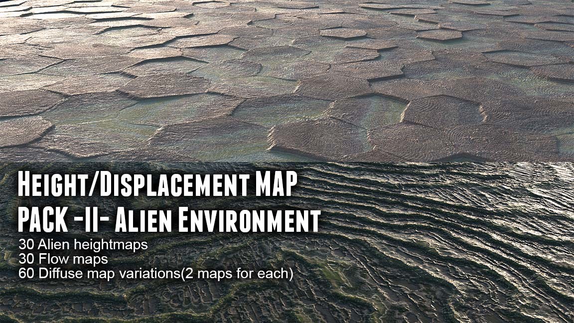 ArtStation - Height/Displacement map pack II Alien Environment | Game ...