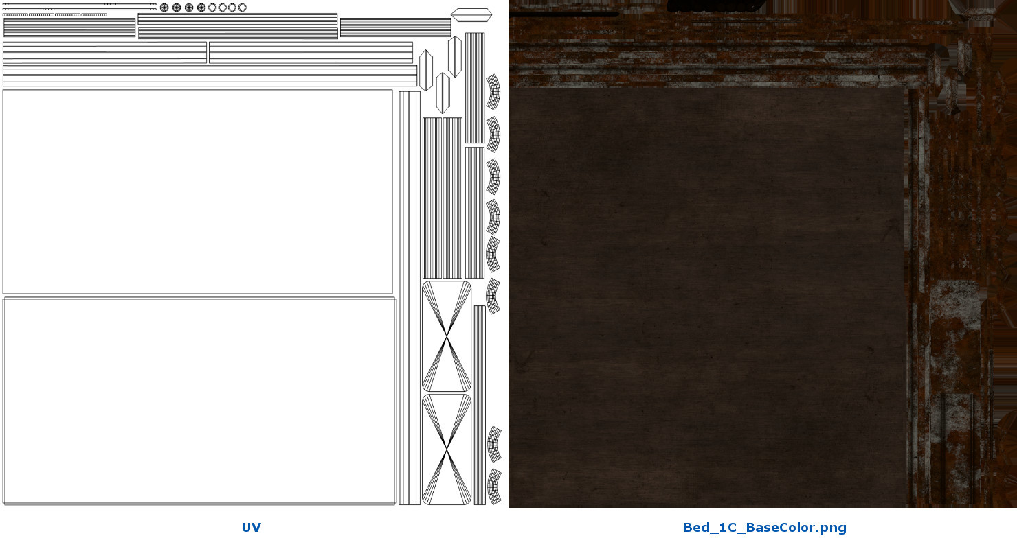 ArtStation - Bed 1C | Game Assets