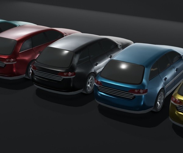 ArtStation - Station Wagon Car Generic Lowpoly 3D Model | Game Assets