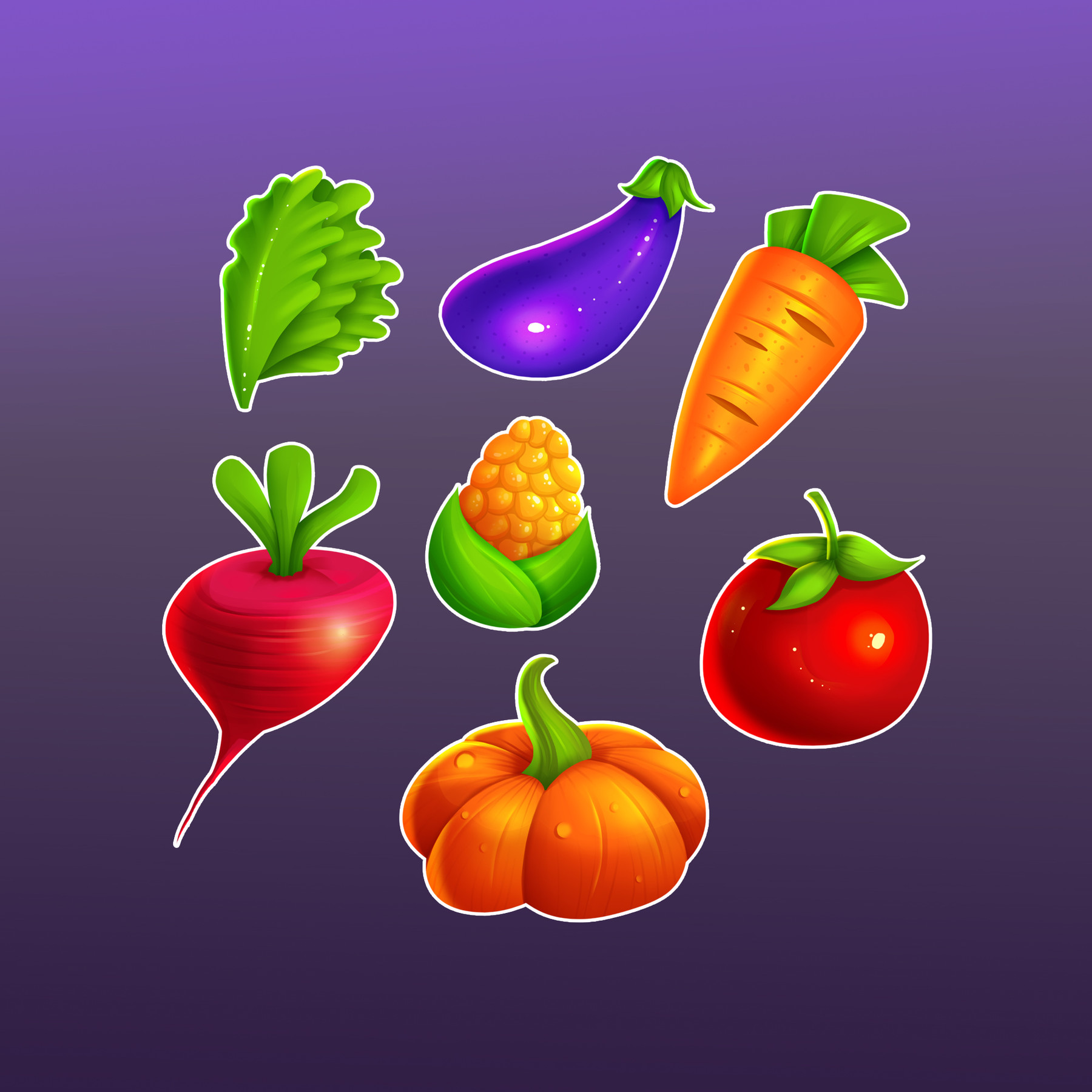 ArtStation - Vegetable Icons Pack | Game Assets